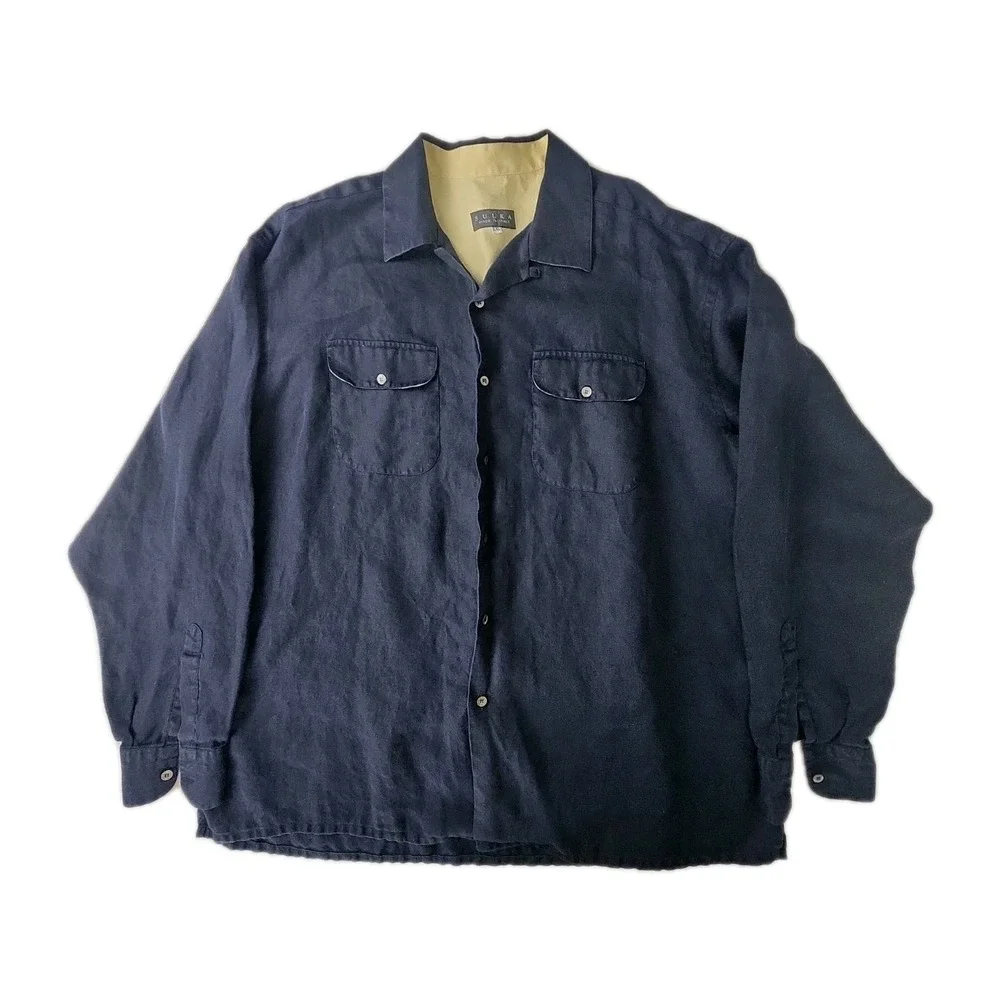 Sulka | Shirts | Sulka Italy Mens 2xl Luxury Linensilk Long Sleeve ...
